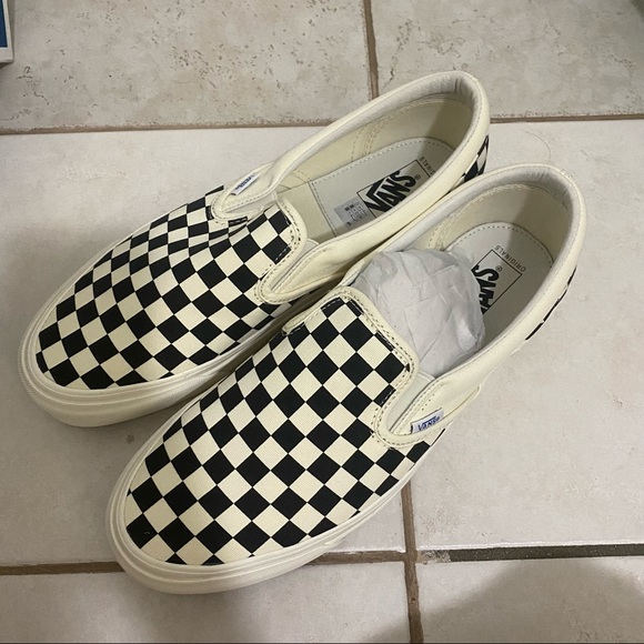 Vans | Shoes | Vans Vault Og Classic Slip On Checkered Black | Poshmark